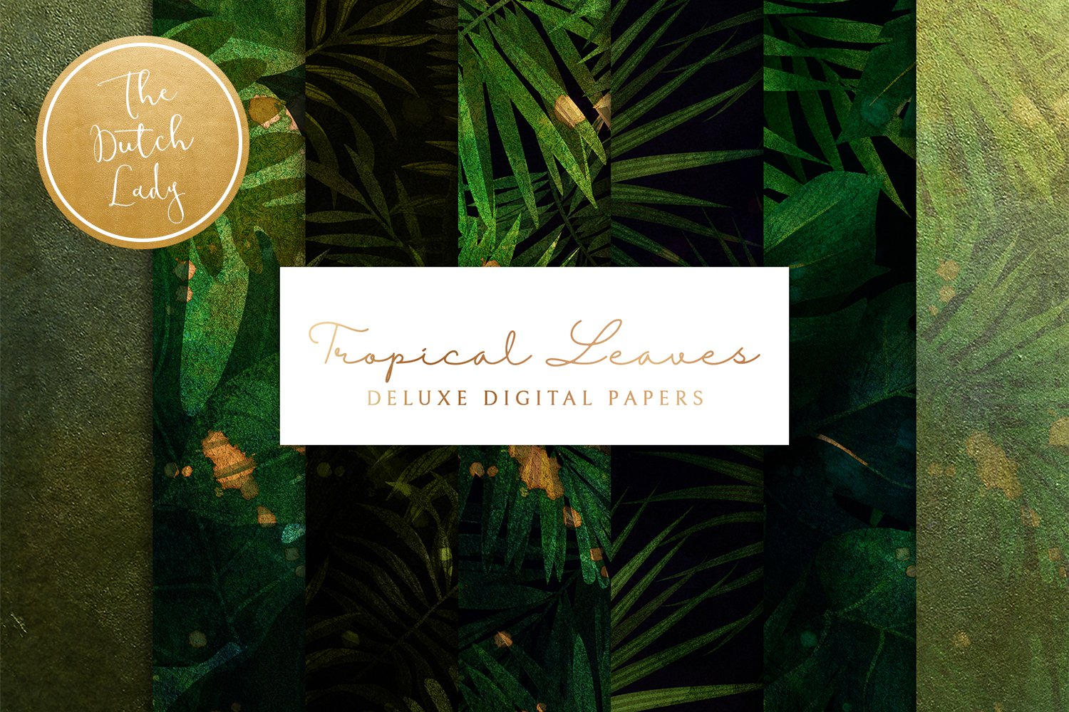Digital Backgrounds & Papers - Tropical Leaves