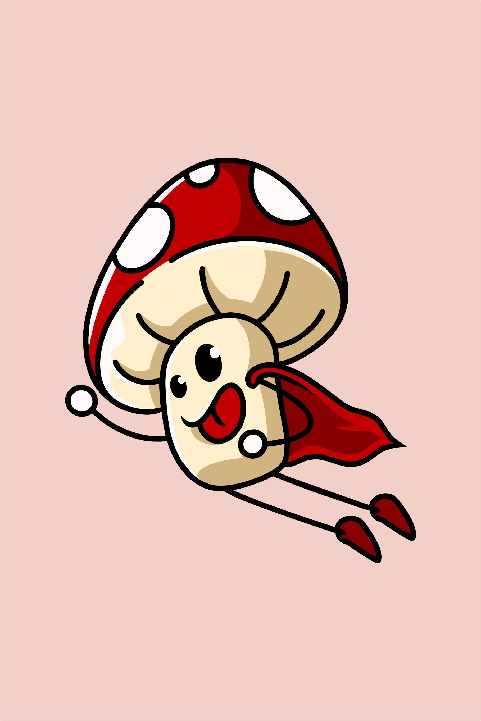 Super Mushroom Mascot Vector Sublimation Design
