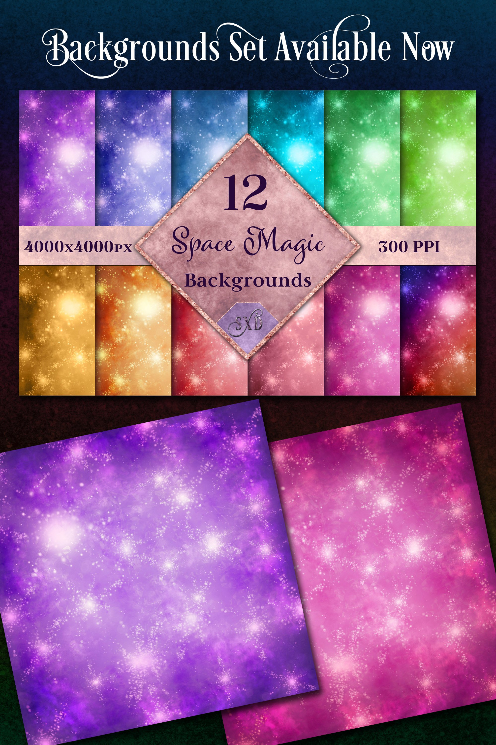 Space Magic Backgrounds - 12 Image Backgrounds Textures