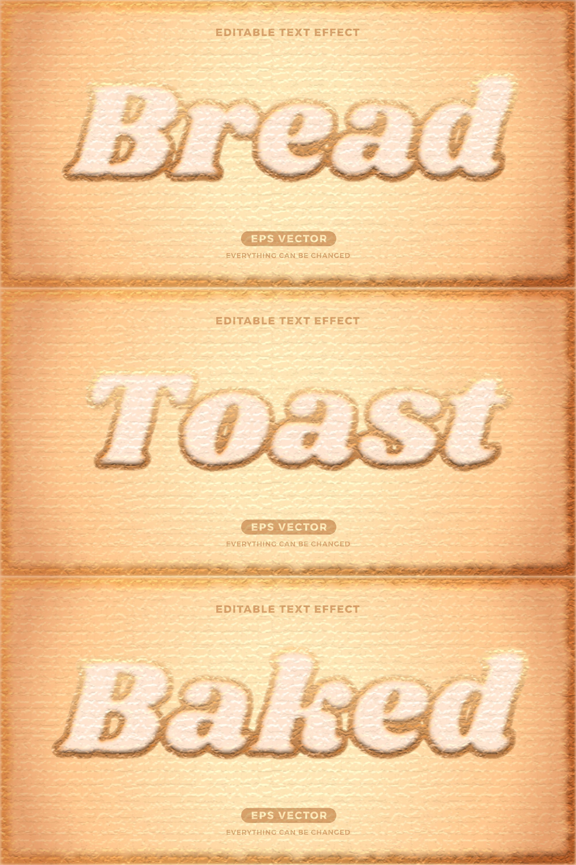 Bread editable text effect style vector