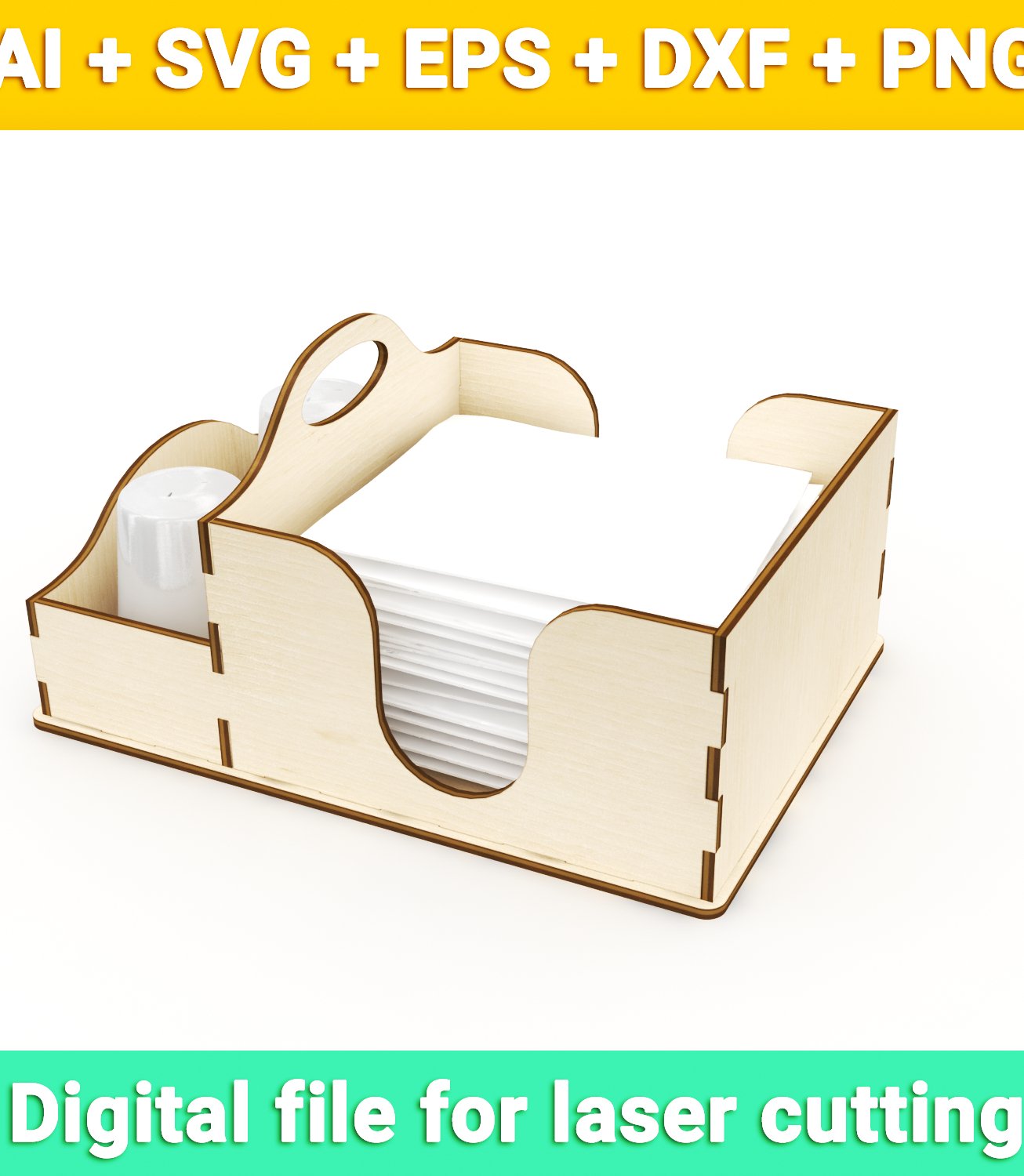 Napkin holder-salt-pepper vector for CNC svg vector file