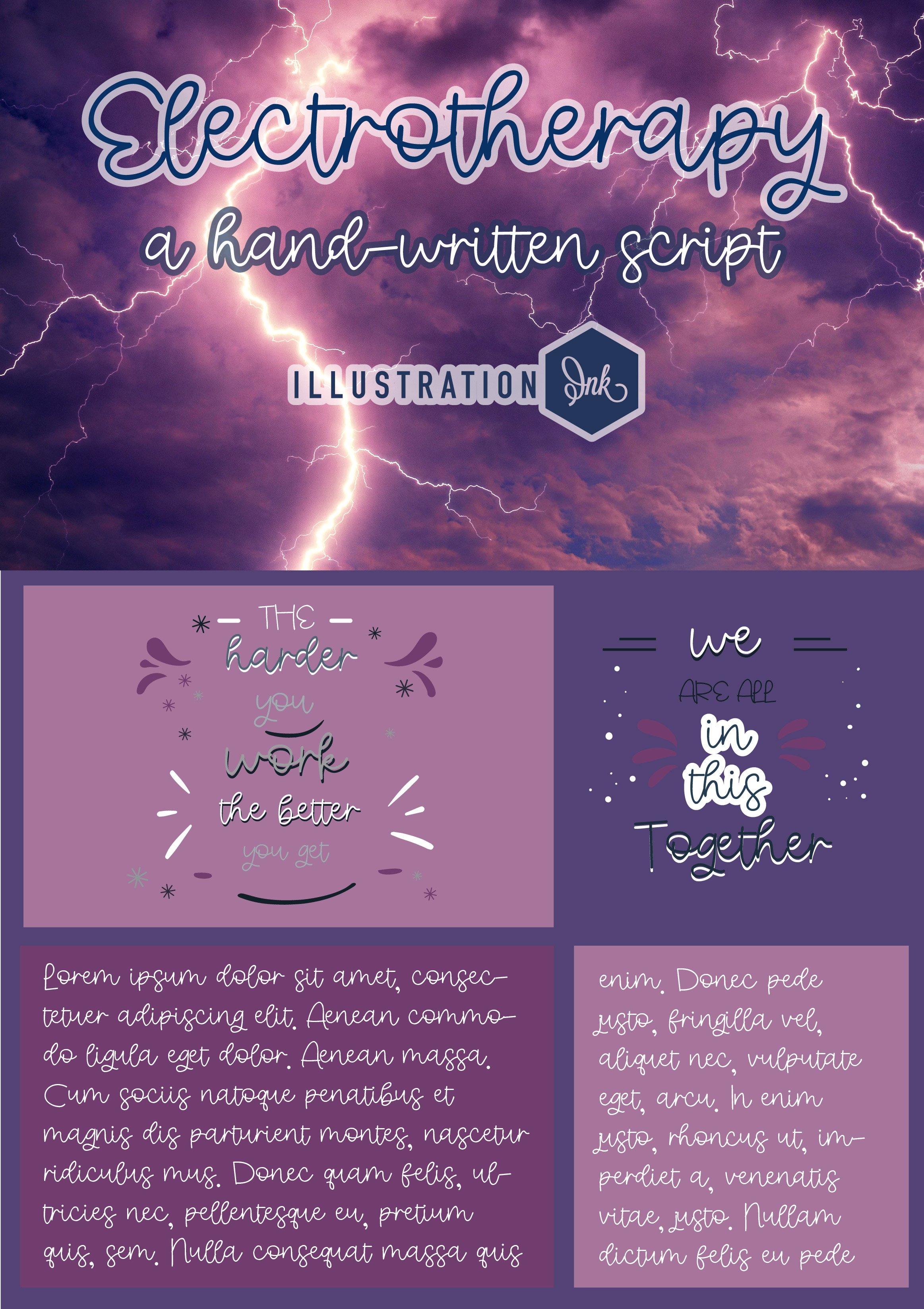 Handcrafted cursive script