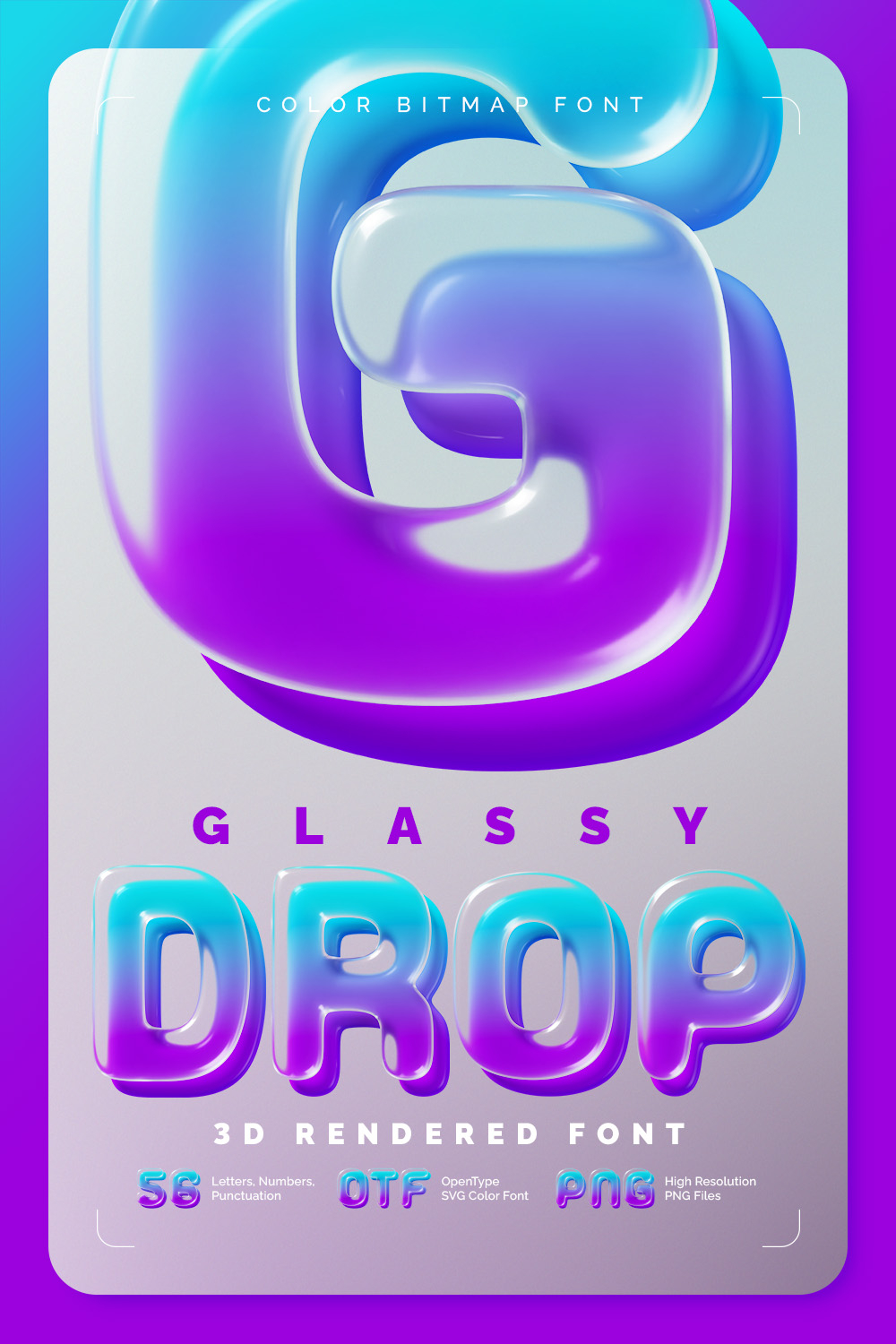 Glassy Drop - Color Bitmap Font