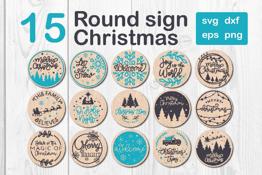 Round sign Christmas svg (1700597)