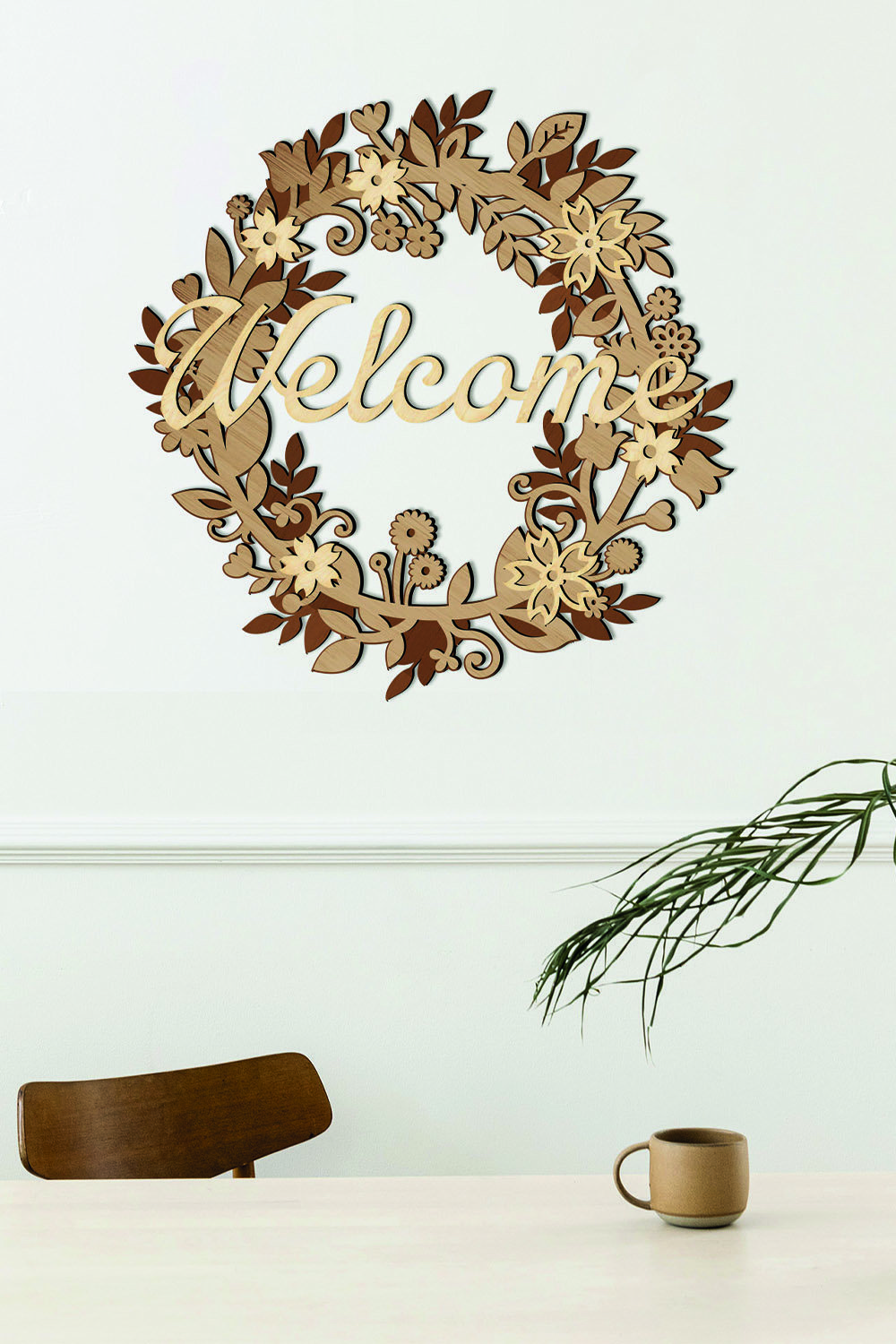 Welcome Flower Wreath Decoration