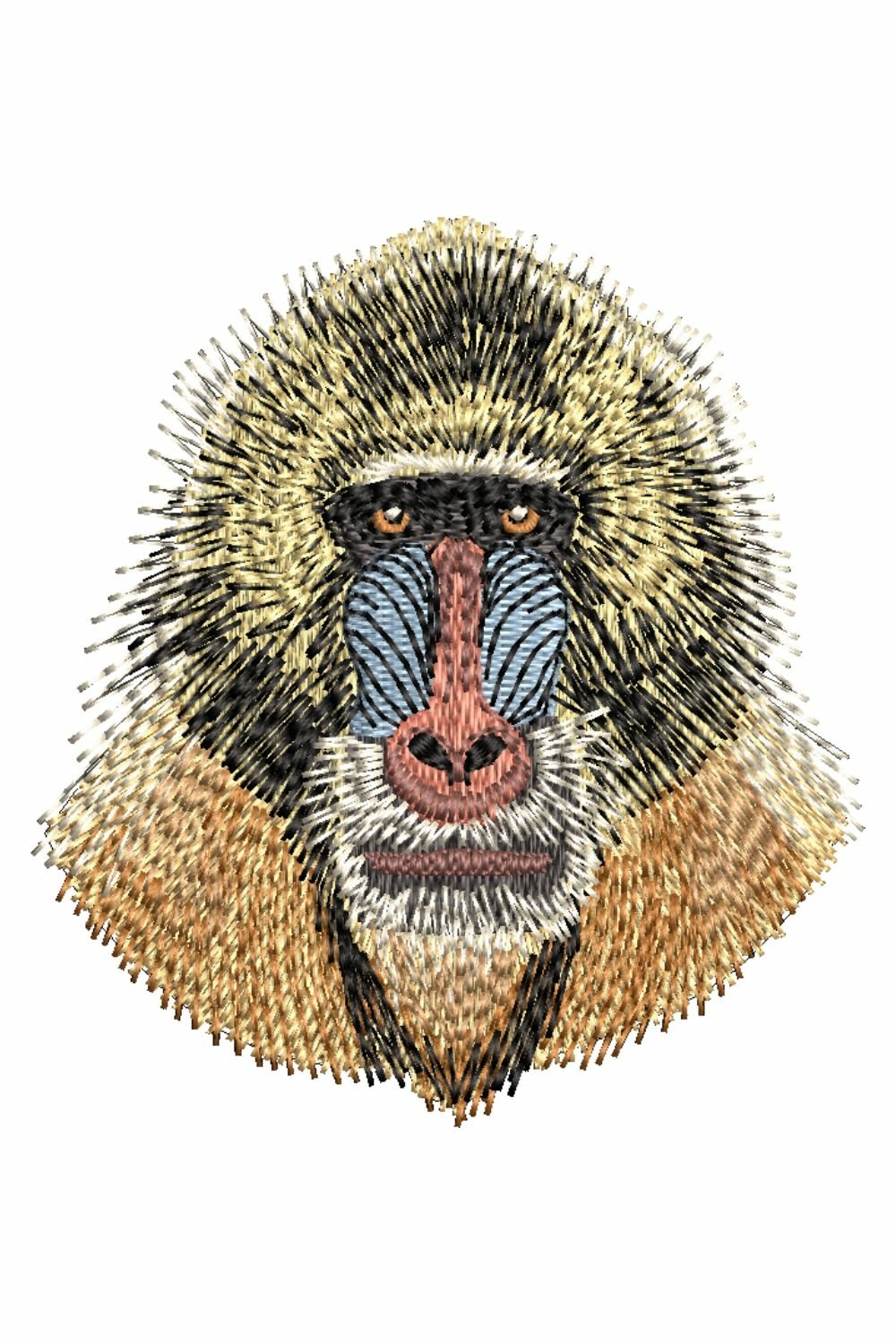 Mandrill machine embroidery file