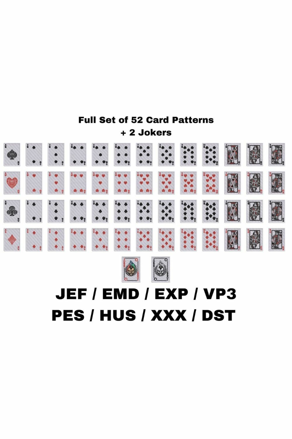 Playing Cards Embroidery Bundle: DIY Fun