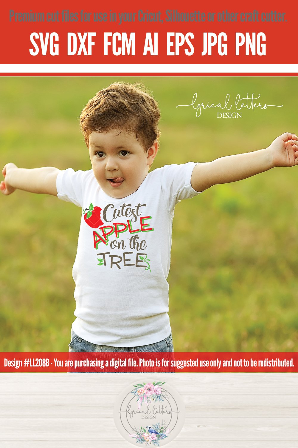 Cutest Apple on the Tree SVG Cut File LL208B
