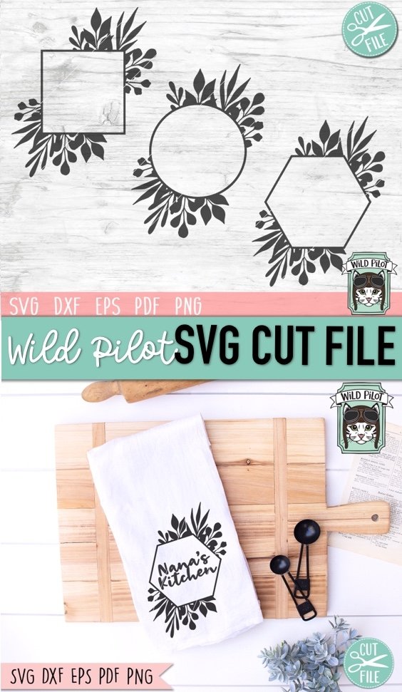 Leaf Frame SVG, Leaf Monogram Frames SVG, Leaf Border SVG
