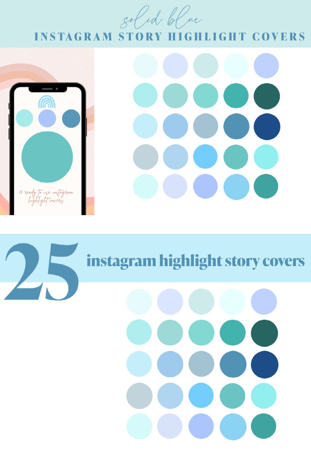 blue instagram story highlight covers