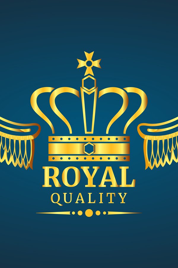 Golden vector crown royal quality logo template