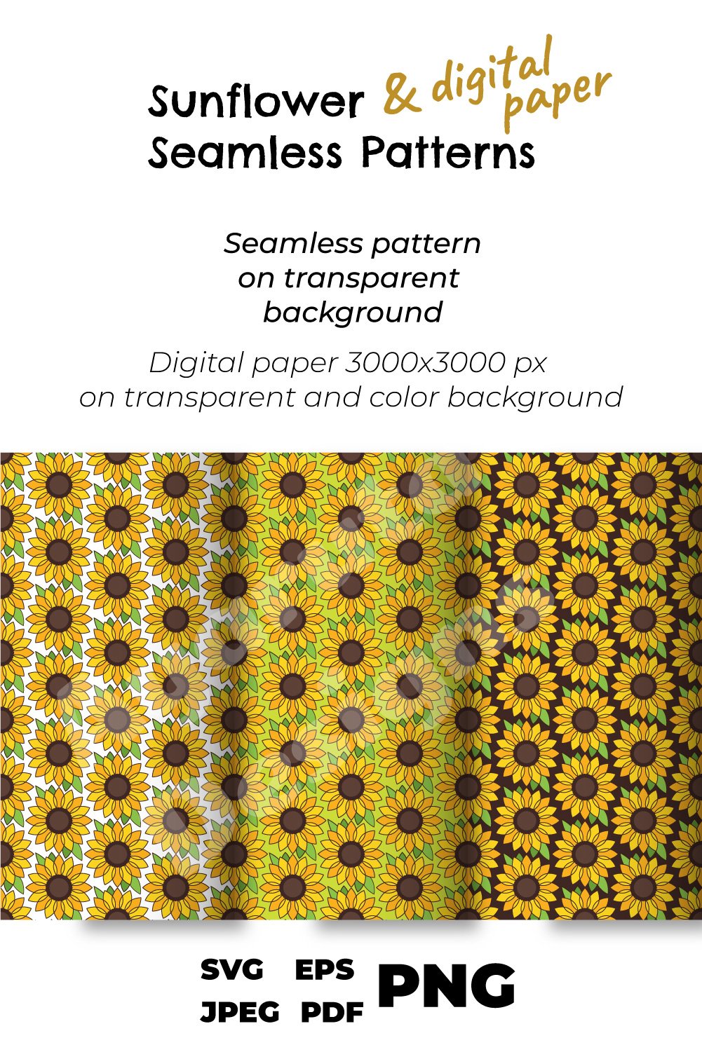 SUNFLOWER Seamless patterns and Digital papers SVG (668487)