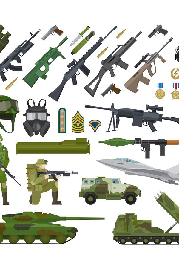 Military army flat icons