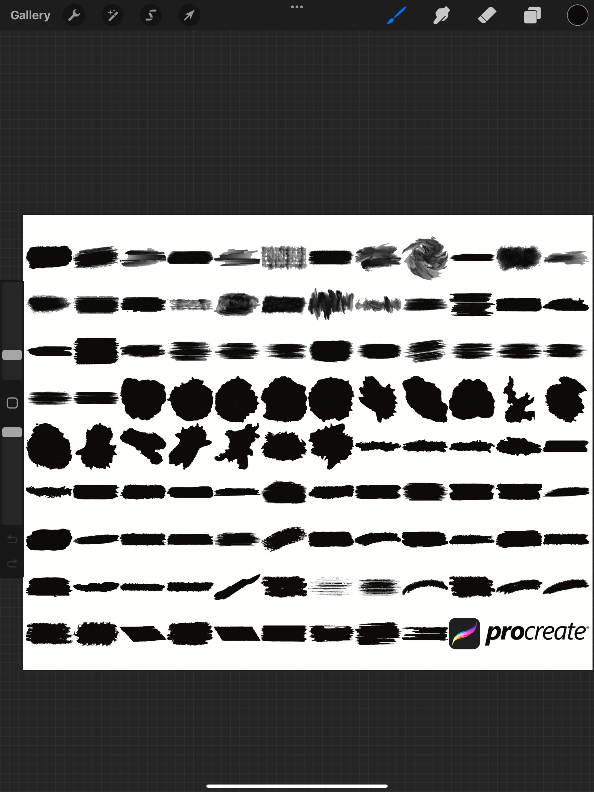 Paint Brush Swatches Set 2 Procreate Brush Stamps, 105