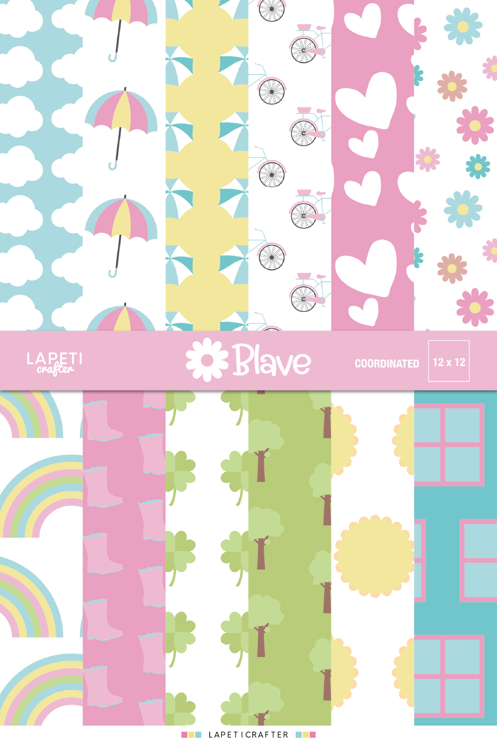 Spring Pastel Digital Paper for Scrapbooking