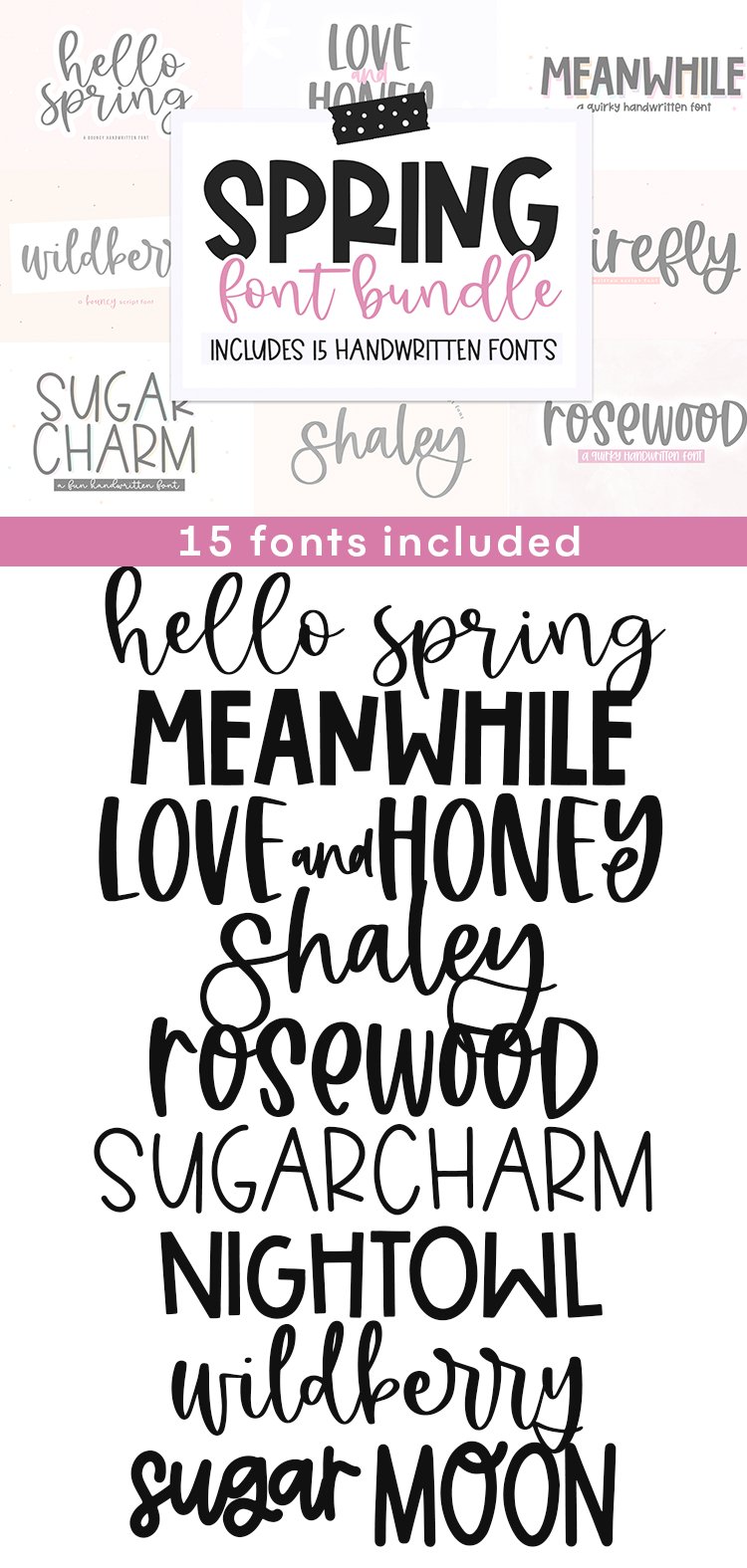 Spring Font Bundle - Fonts for Crafters (1276032)
