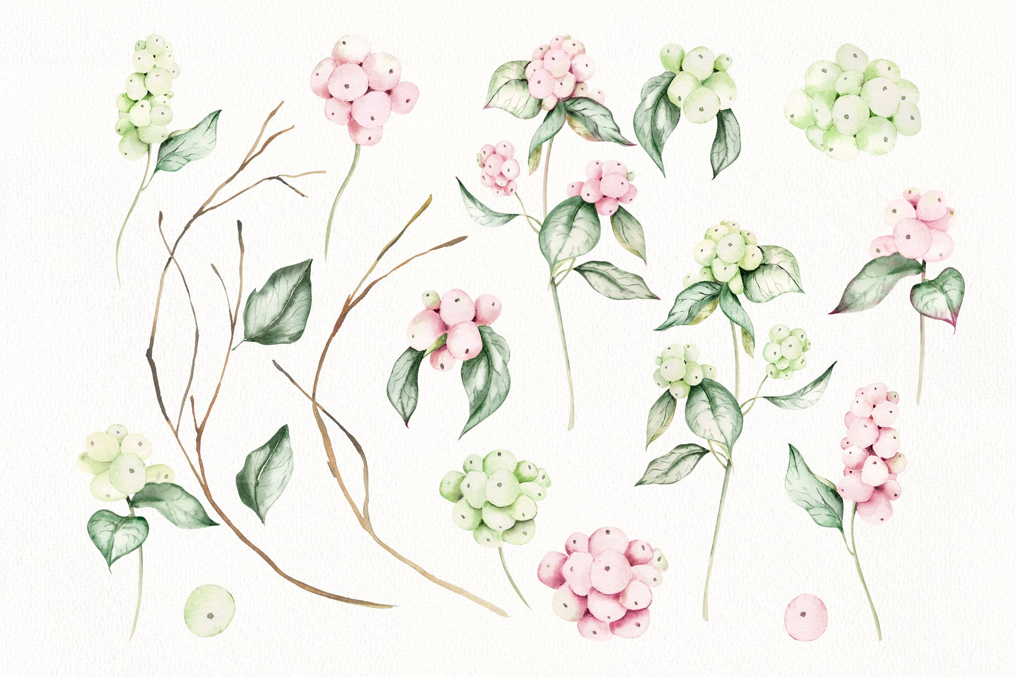 Watercolor winter flowers clipart christmas wreath (890021)