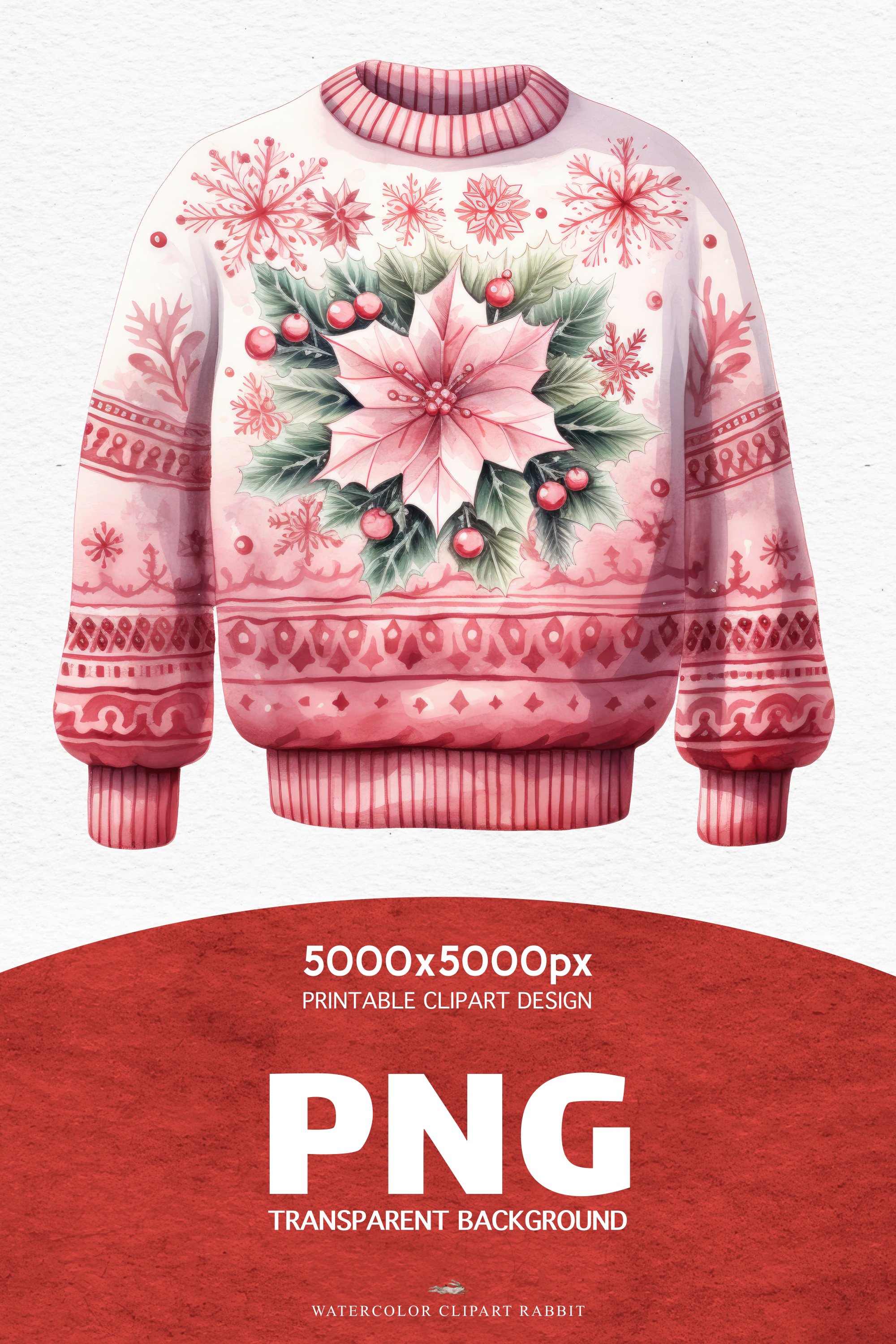 Santa Cozy Christmas Sweater Clipart Winter Clothes PNG Deco