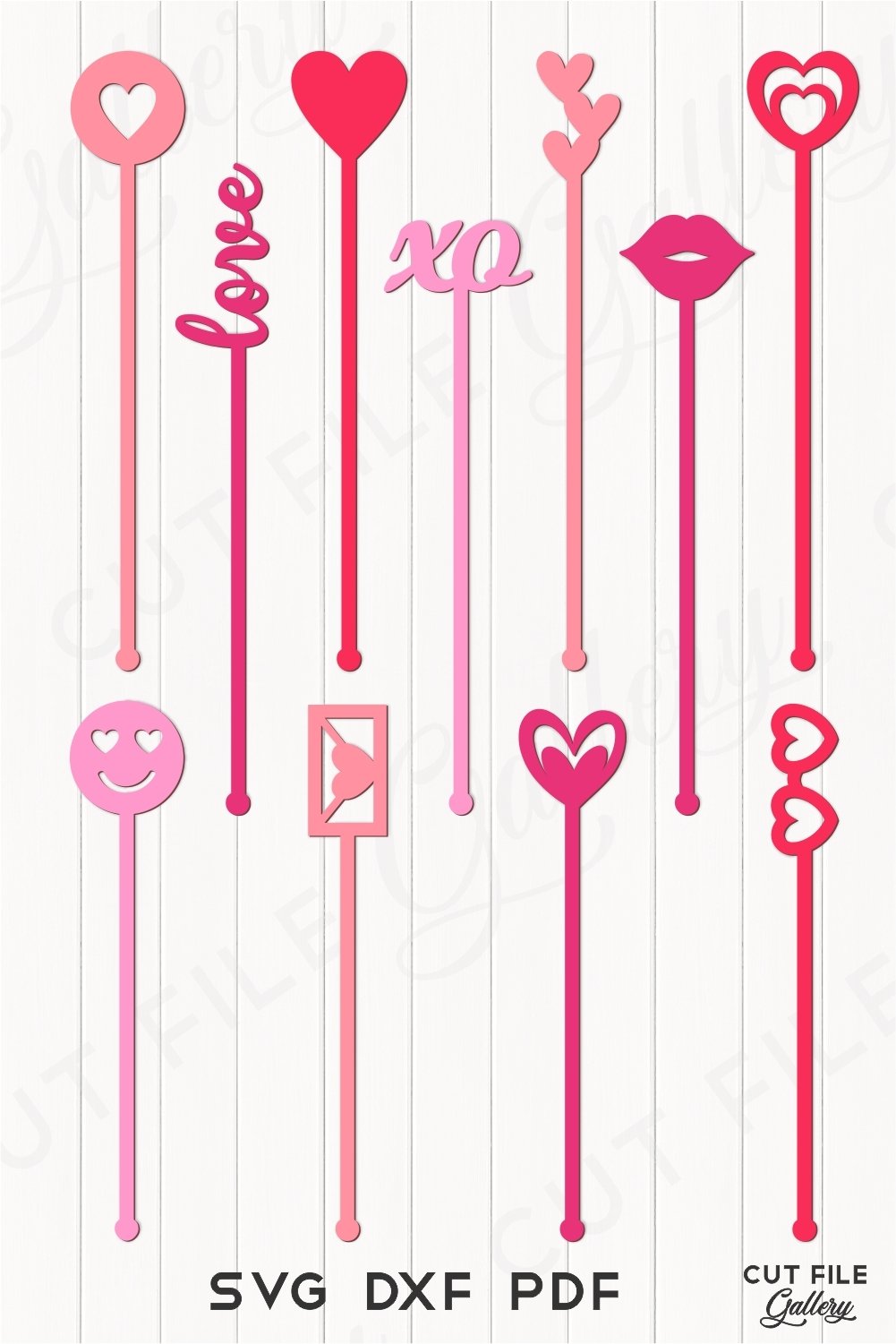 Valentines day stir sticks bundle / SVG cut file