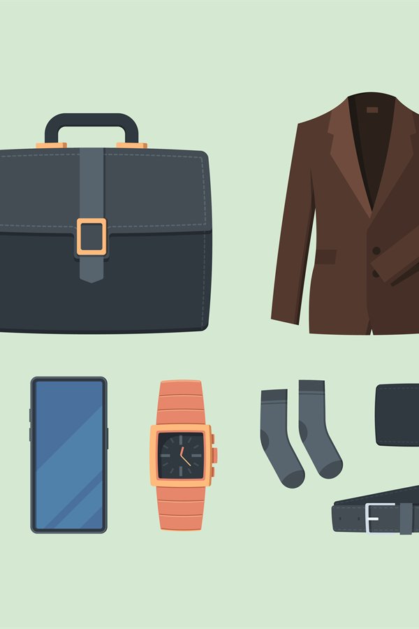 Business style clothes. Gadgets for business people boss tex