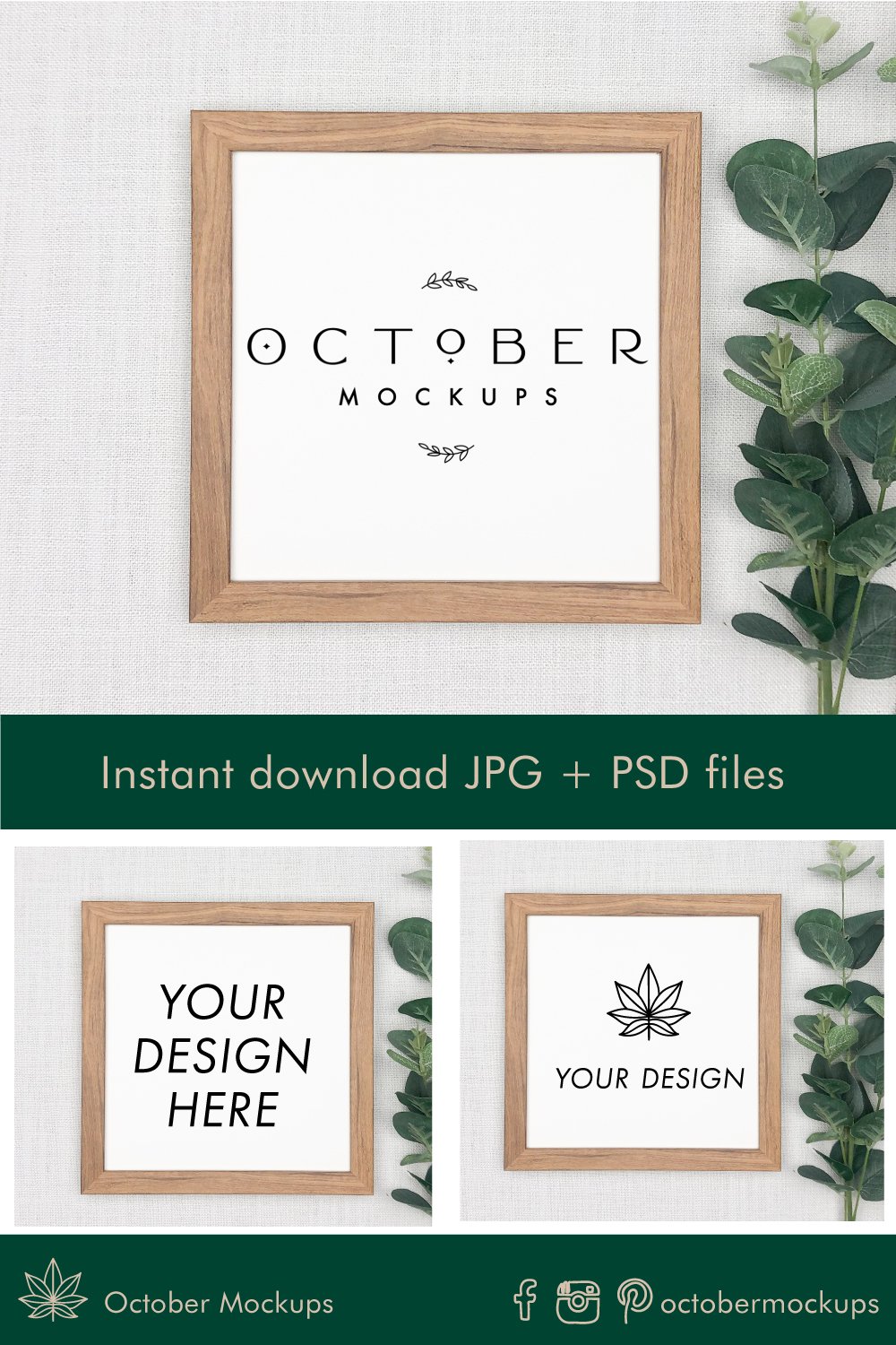 Farmhouse Sign Mockup in JPG and PSD | Square Frame Mockup