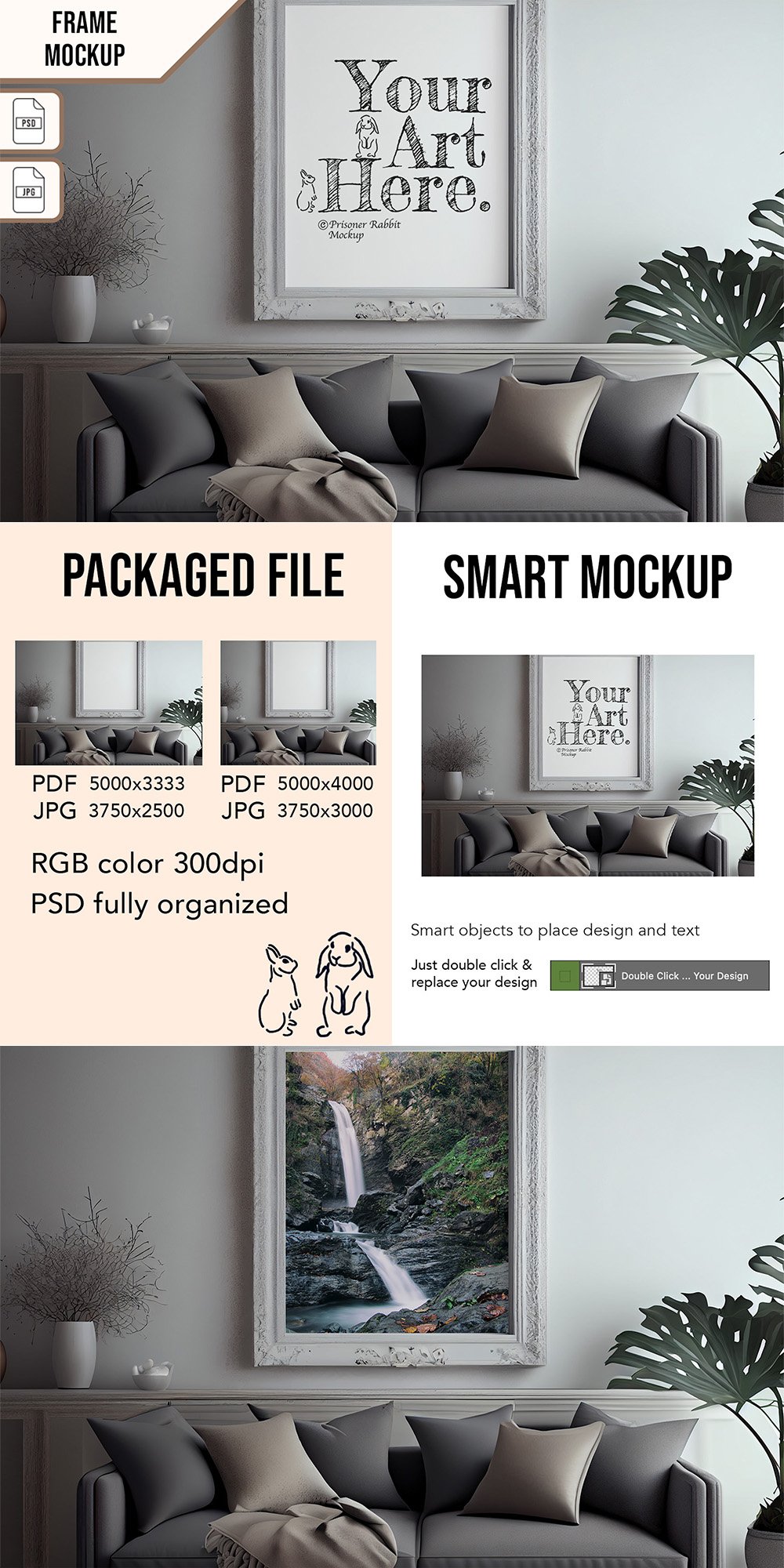 Wooden Frame Smart Mockup PSD & JPG Template (2770268)