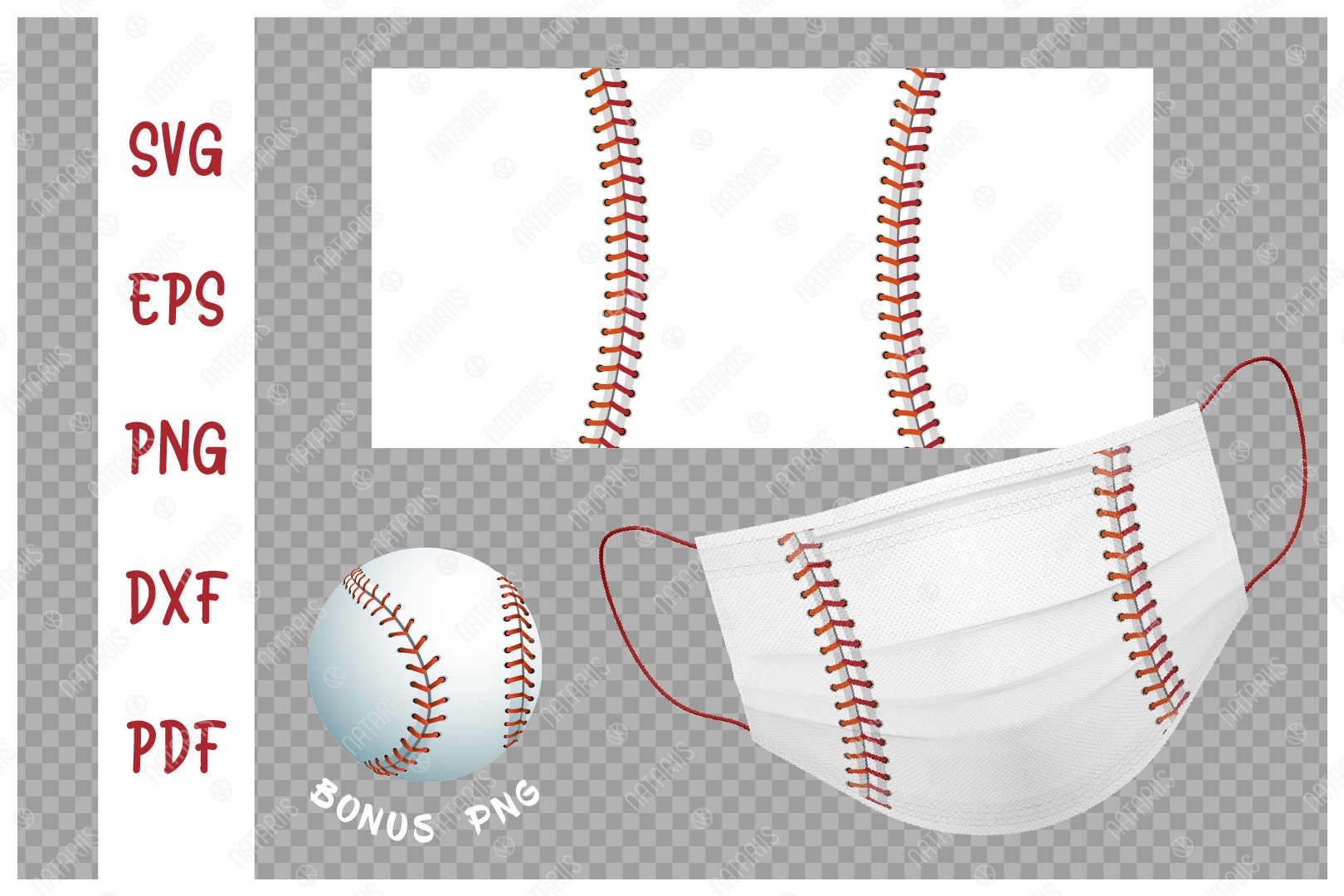 SVG Baseball ball background design for face mask.
