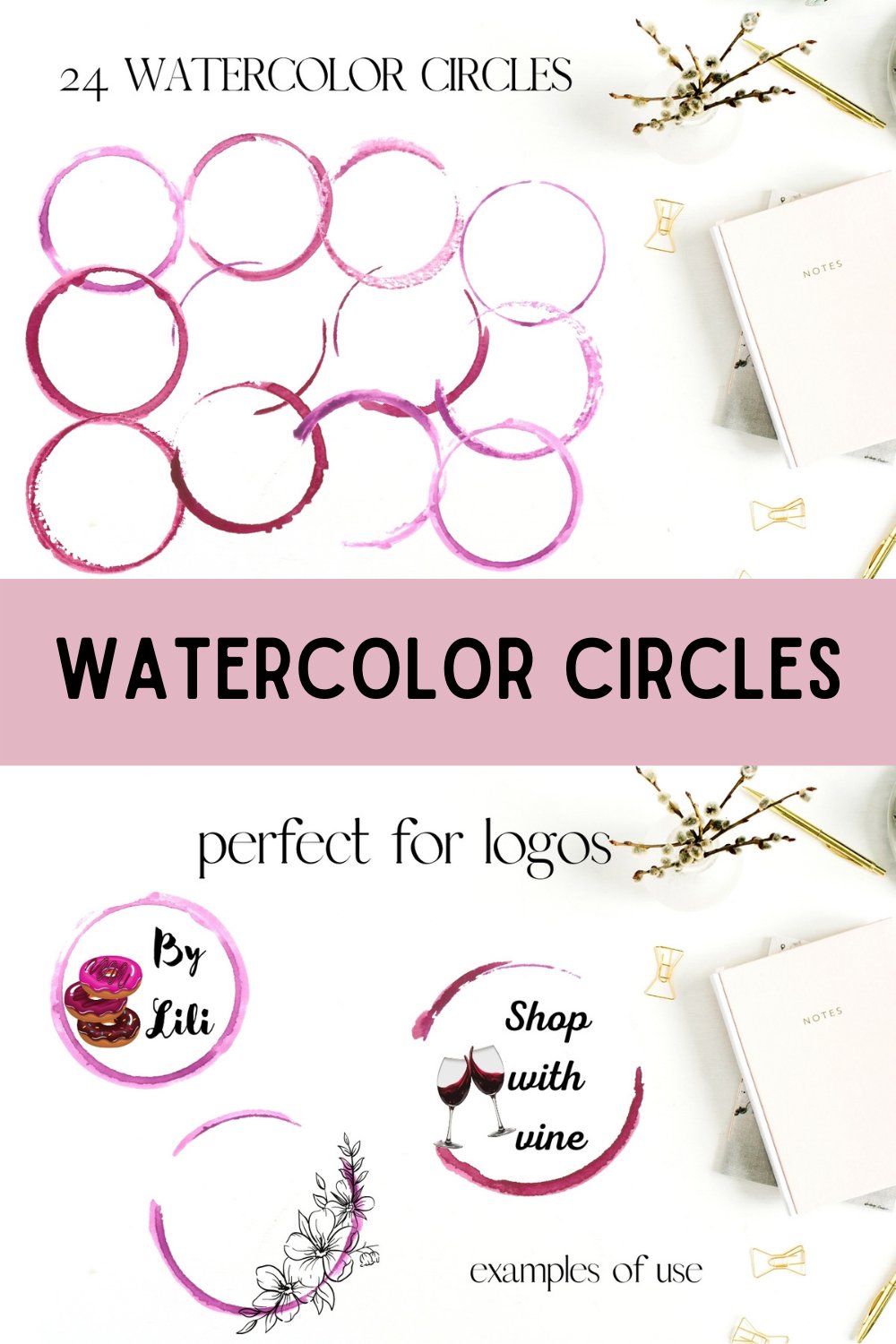Watercolor circles for logo, Red circles for logo (2514609)
