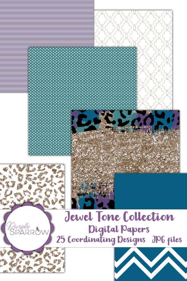Jewel Tone Collection Digital Paper Set
