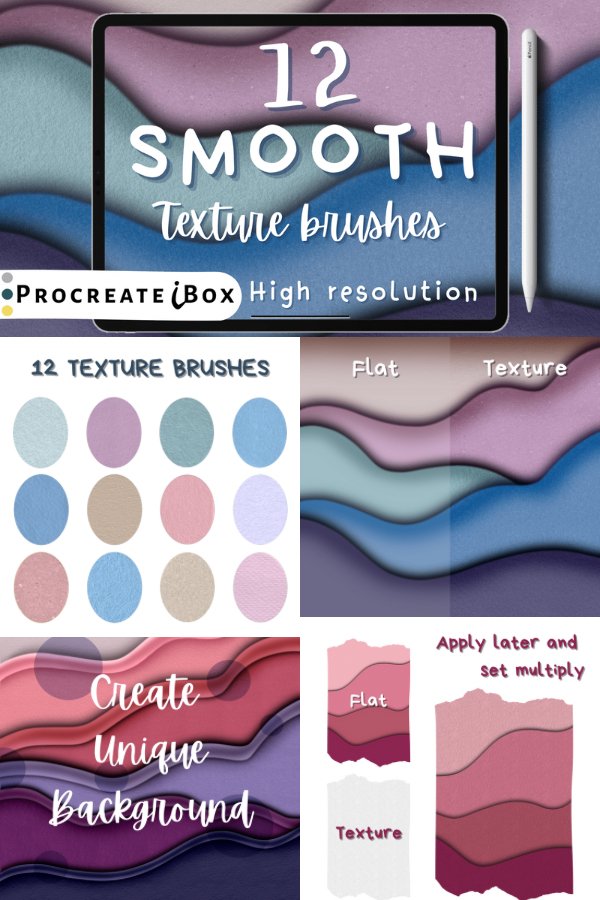 Procreate smooth texture brushes with Procreate tutorials