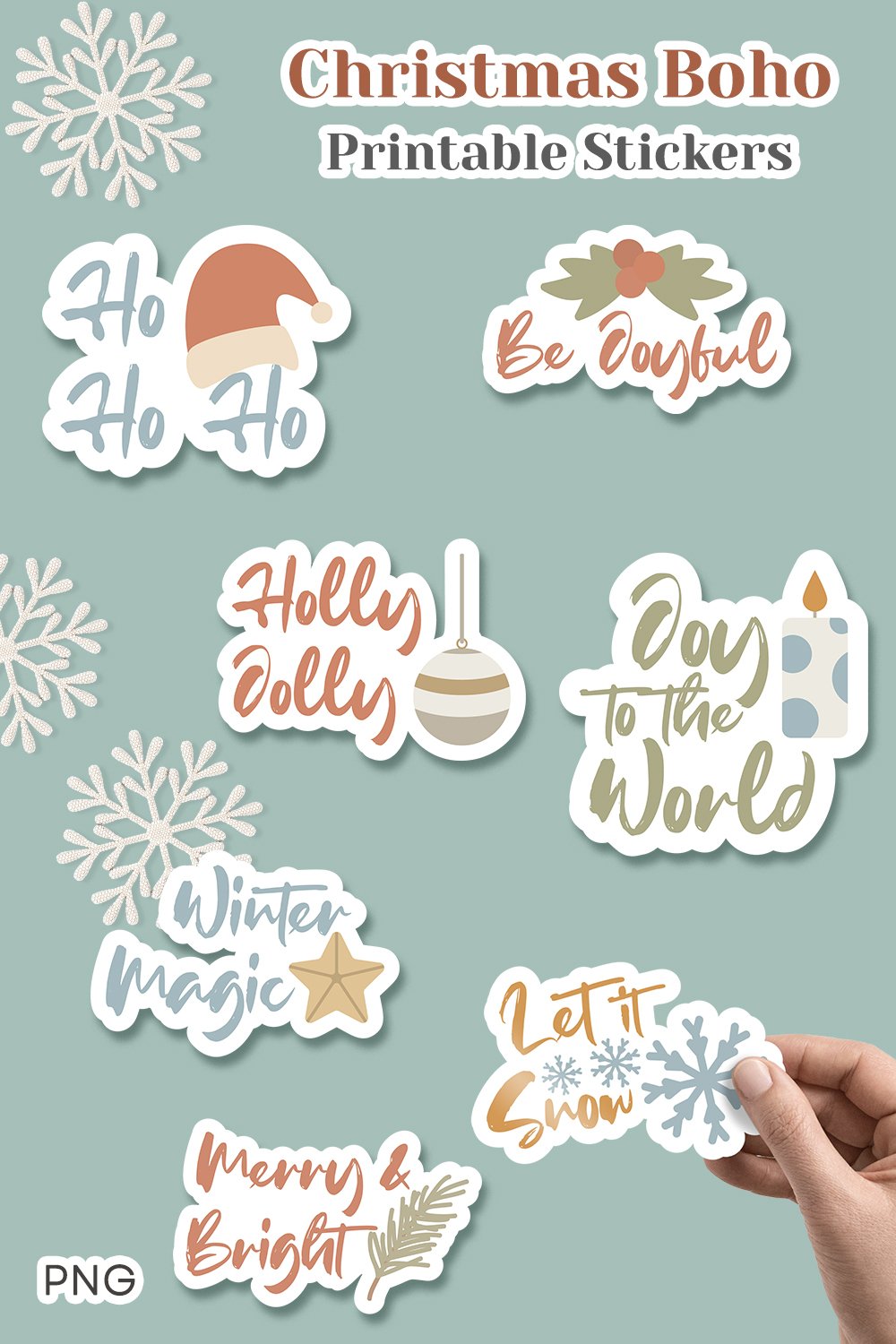 Christmas Boho Printable Stickers (2233995)