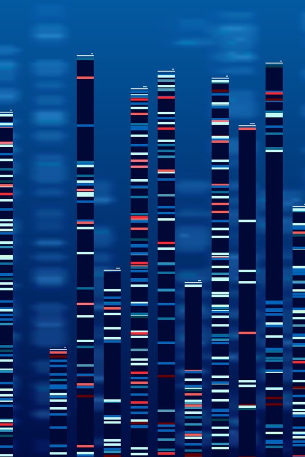 DNA data chart. Medicine test graphic, abstract genome seque