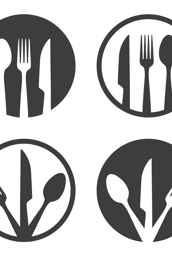 Fork knife spoon plate sign