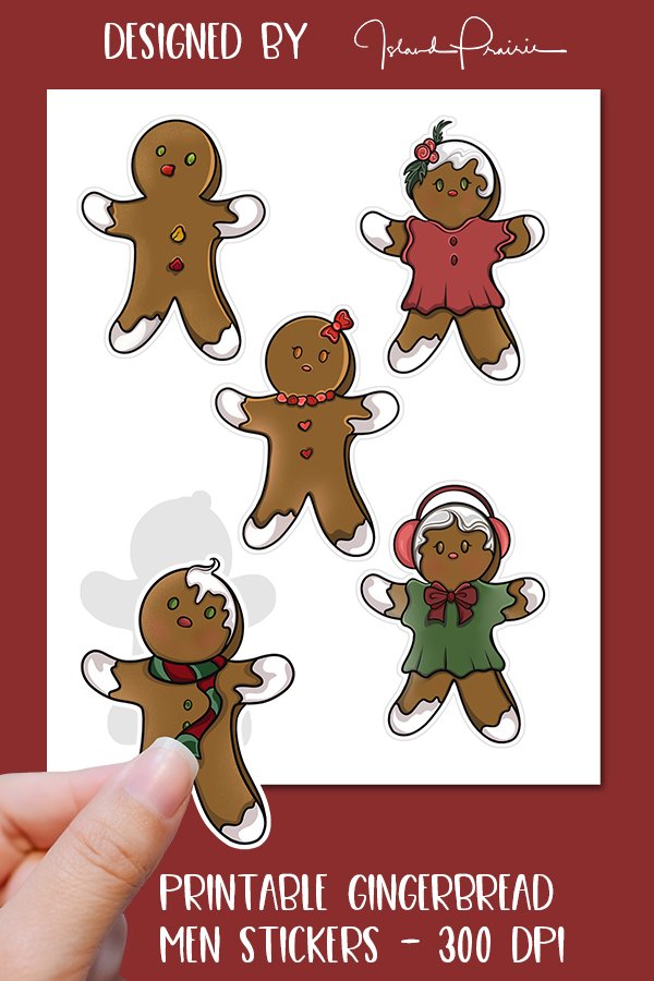 Gingerbread Printable Stickers