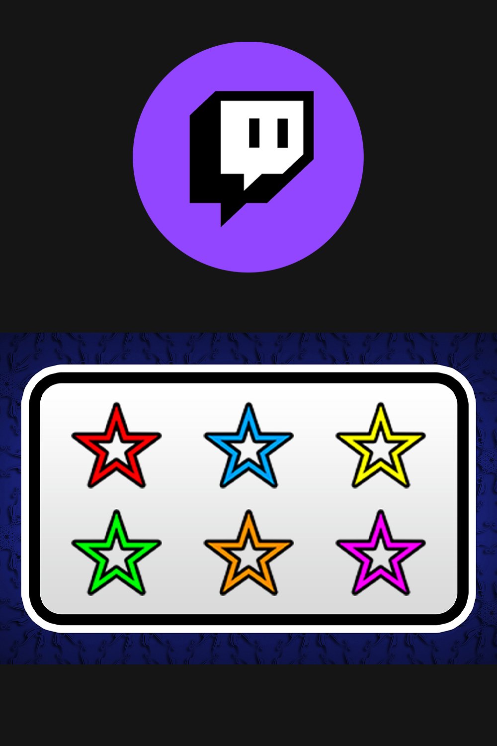 Twitch star sub and bit badges for streamer