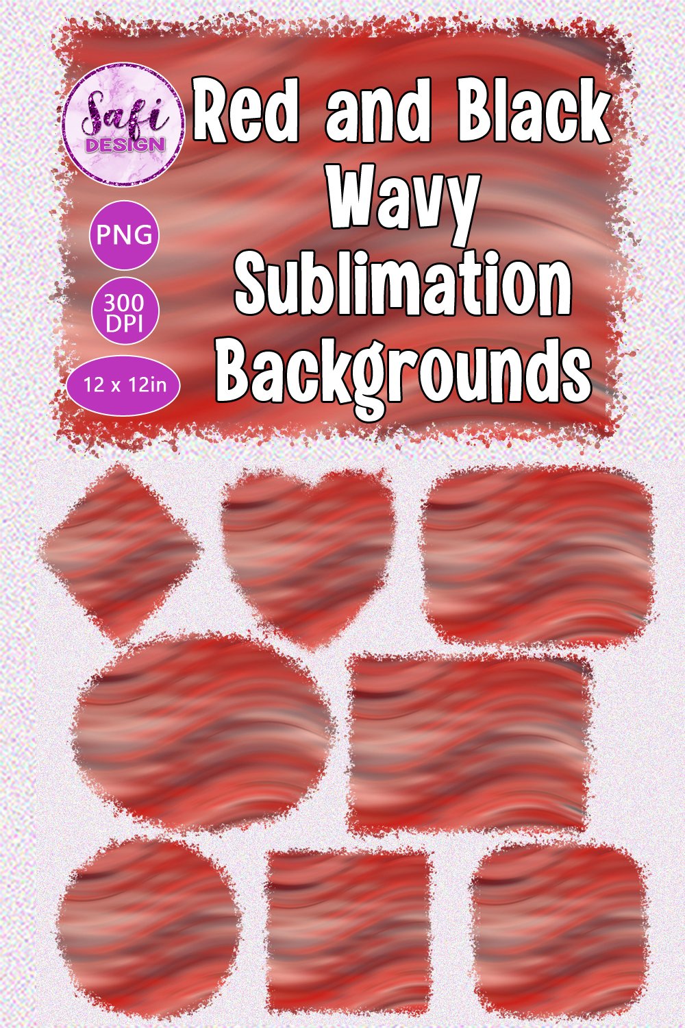 Red and Black Wavy Sublimation Backgrounds