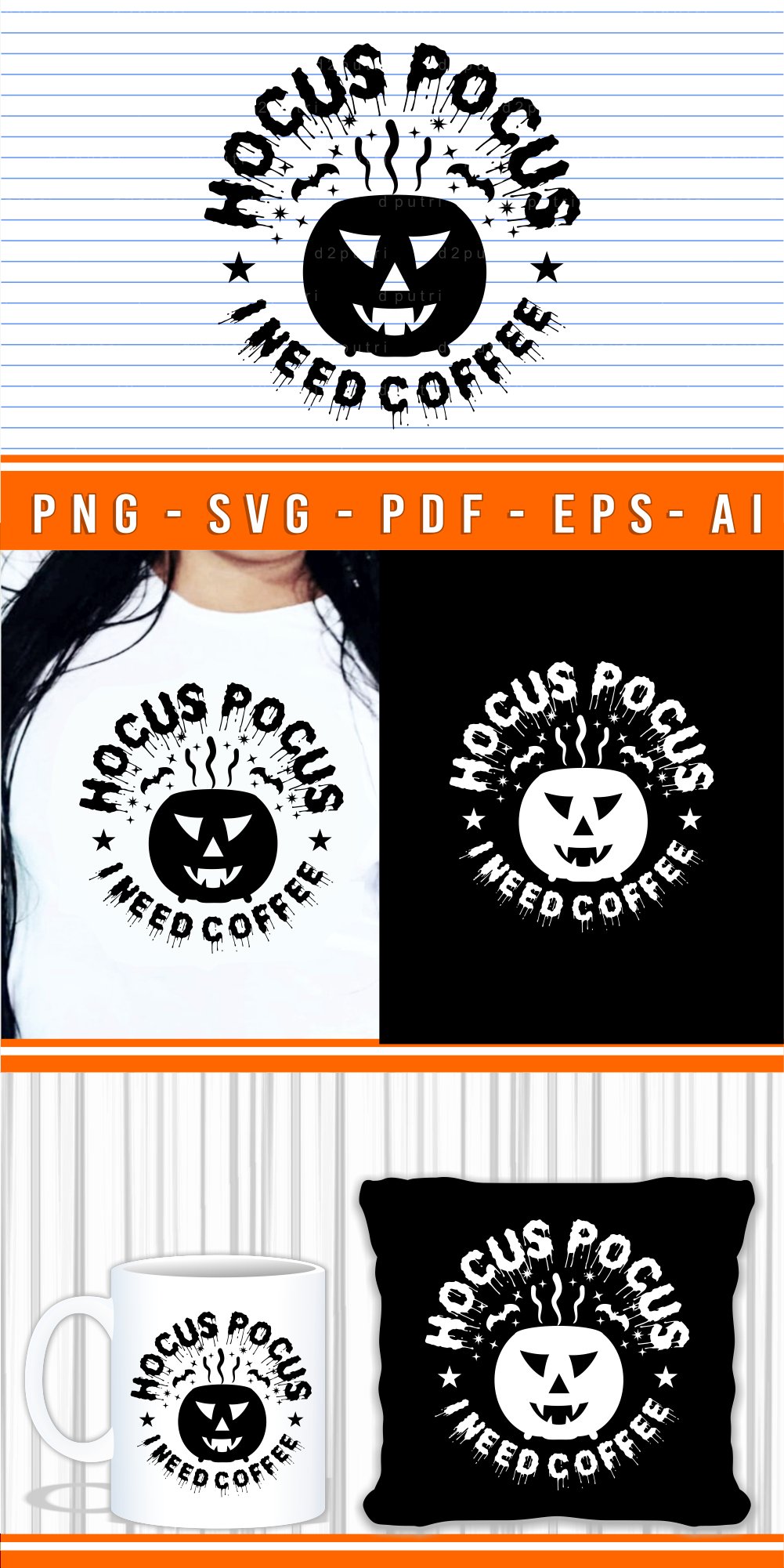 Fall SVG, Halloween Mug, Hocus Pocus I Need Coffee To Focus