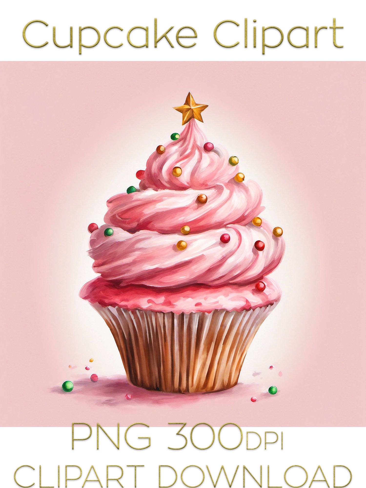 Christmas Pink Cupcake Decoration Sprinkle (2996490)