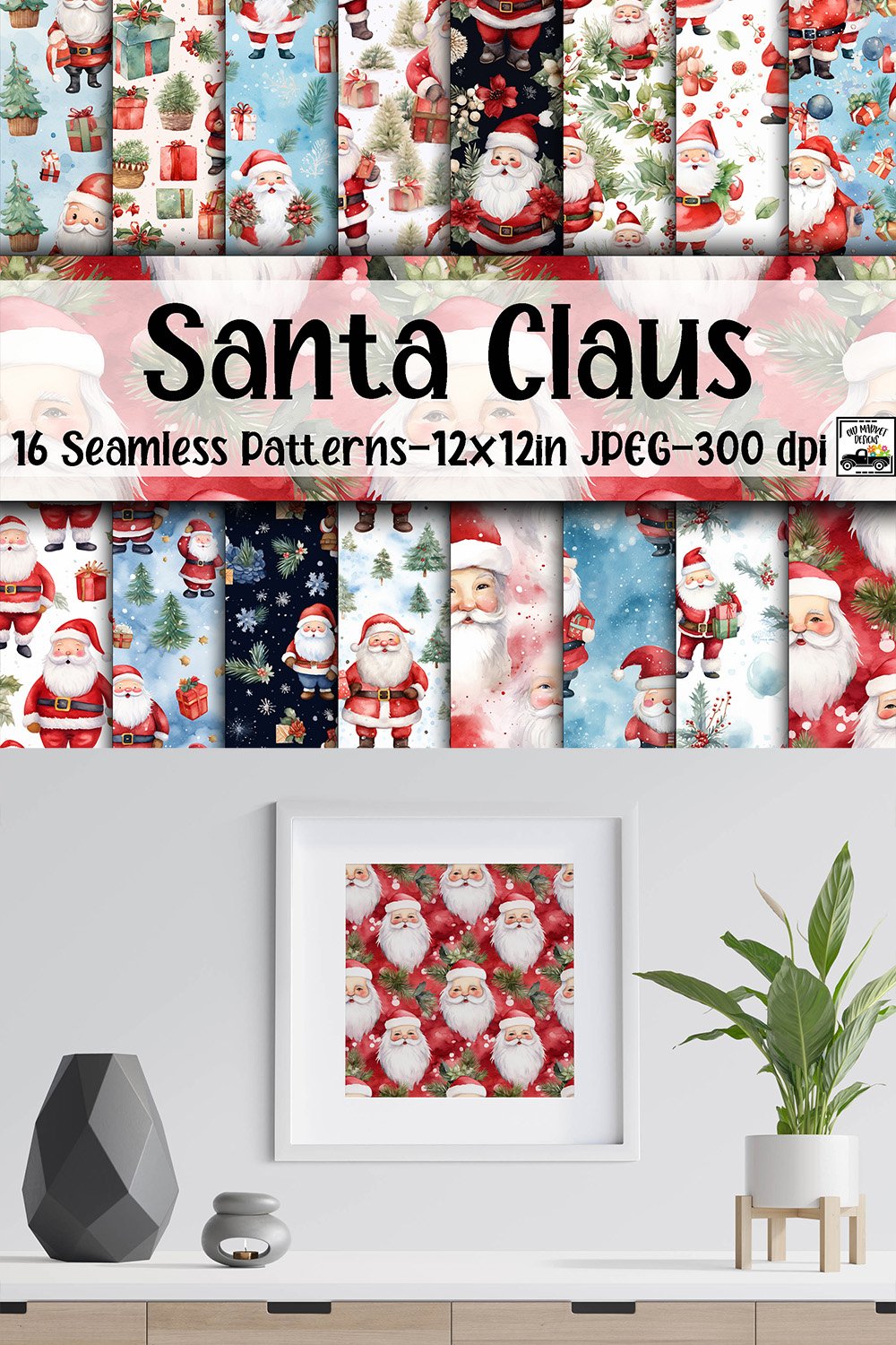 Seamless Santa Claus Digital Paper