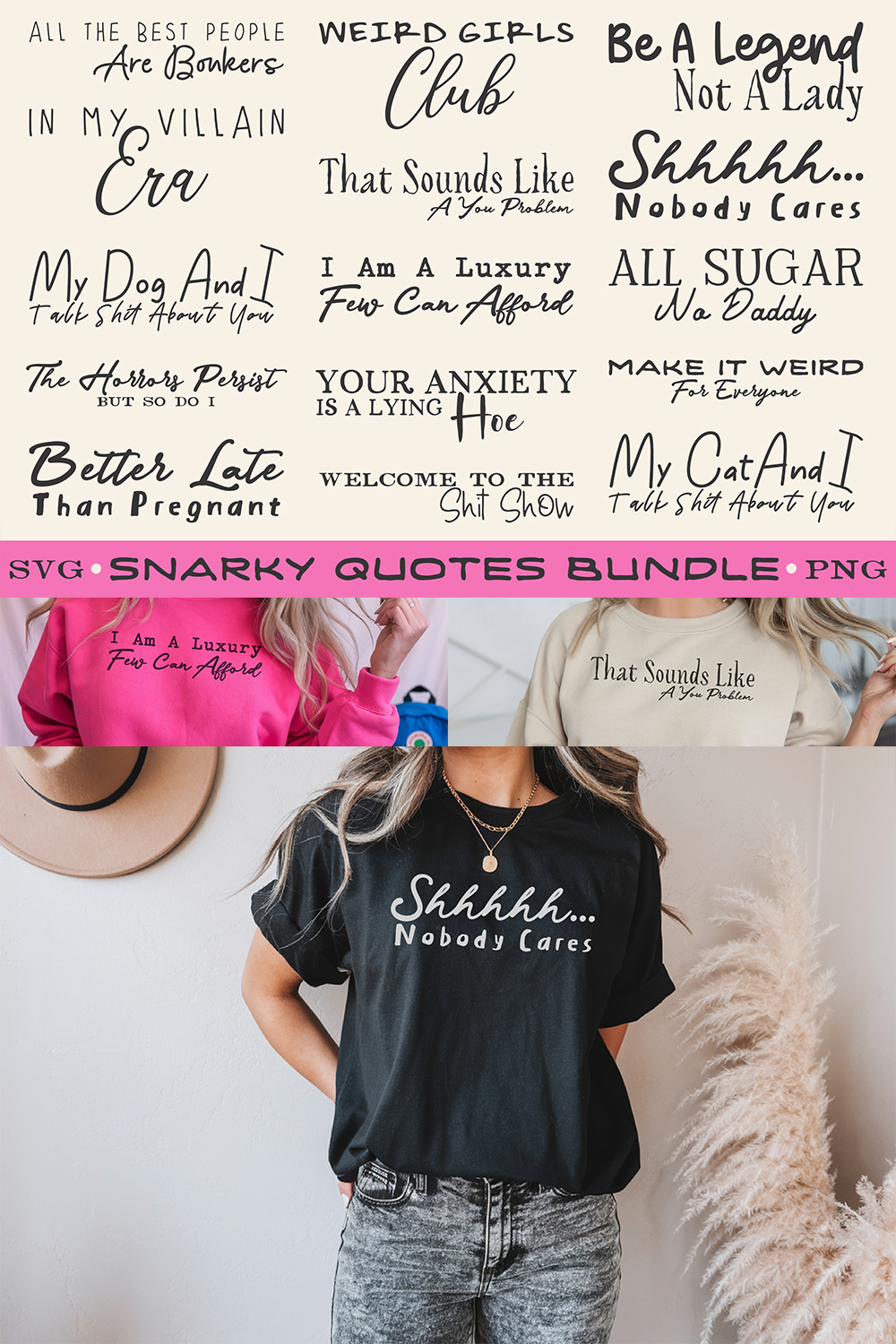 Snarky Trendy Quotes SVG Design Bundle