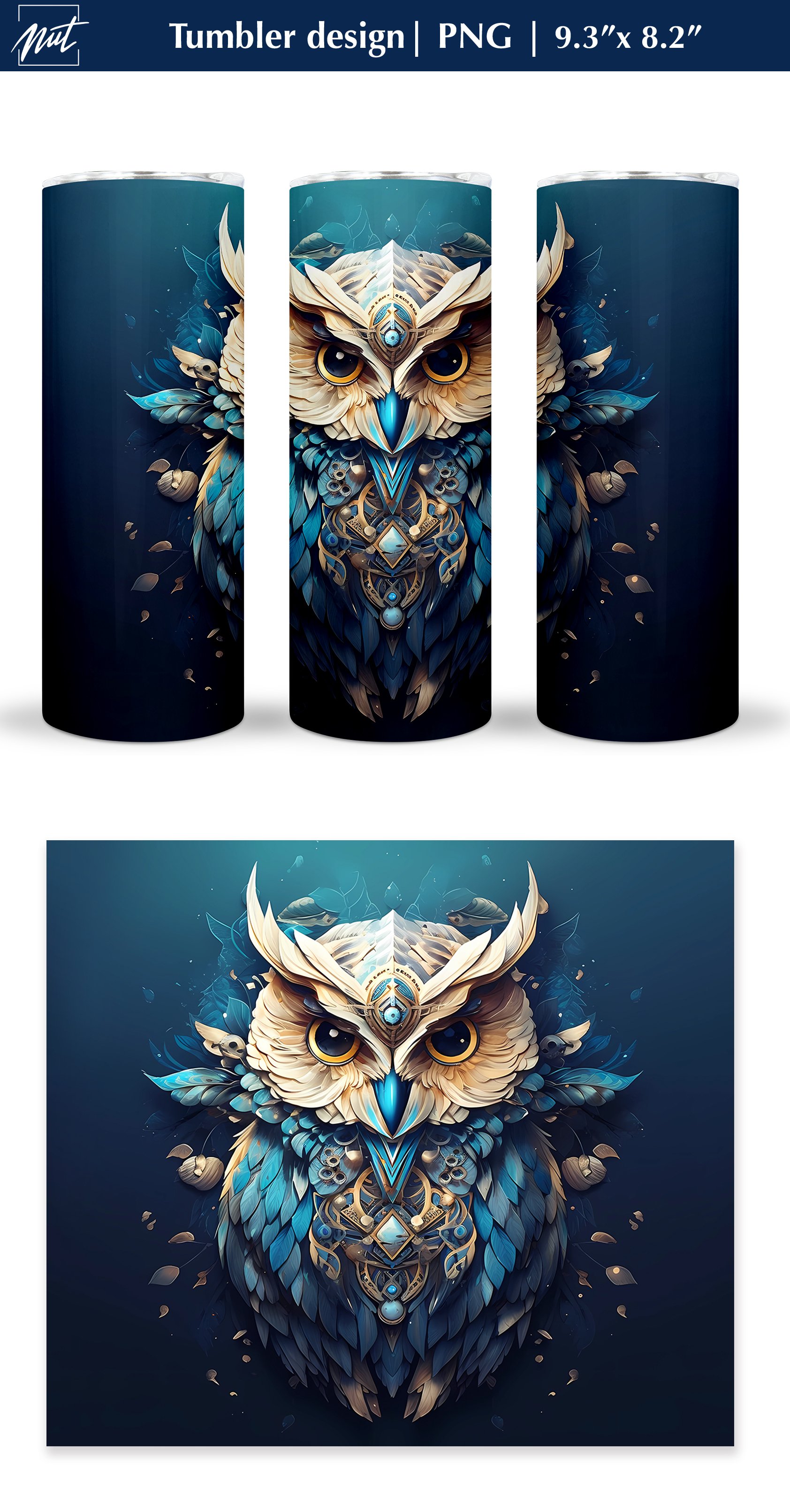 Owl tumbler sublimation, 3d owls
