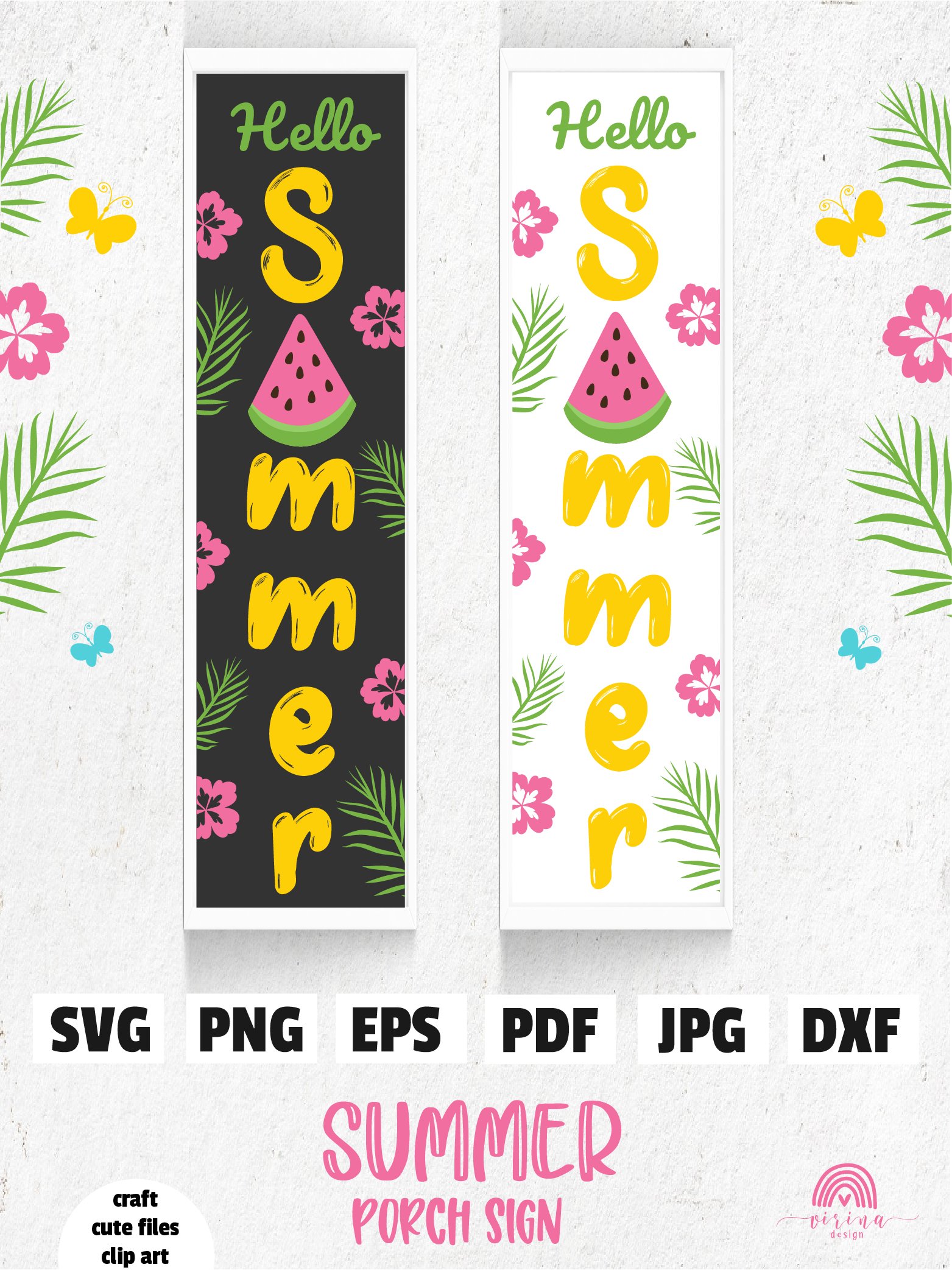 Summer Vertical svg sign bundle, Summer porch svg