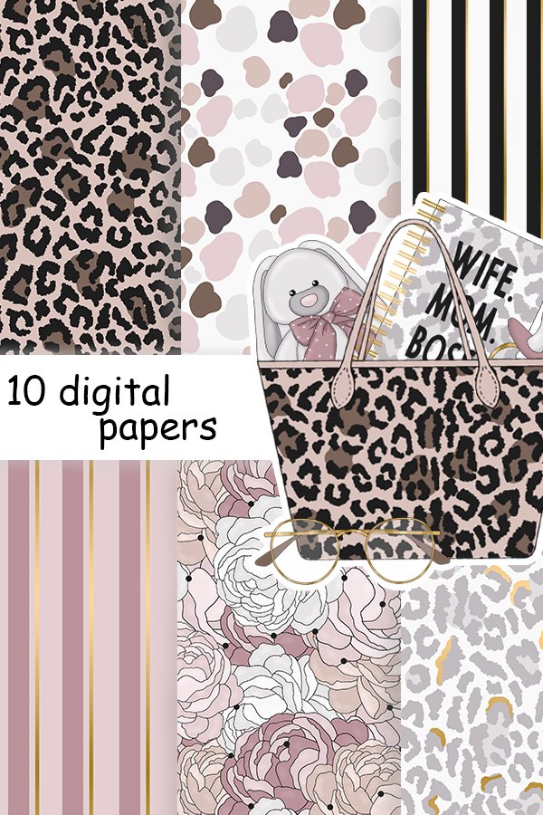 Mom Boss PATTERN Baby Family Clipart Sticker JPEG files