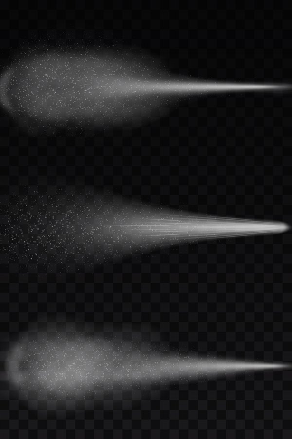 Realistic water spray. Transparent water shower spray elemen