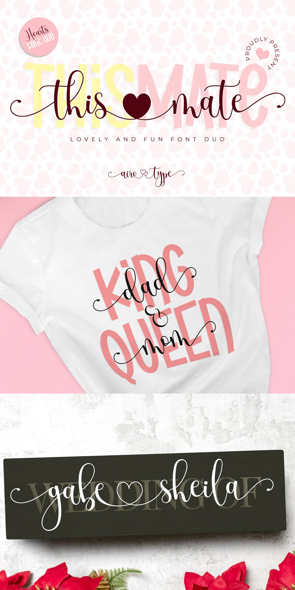 This Mate Font Duo - Heart Swash and Fun Script (1471005)