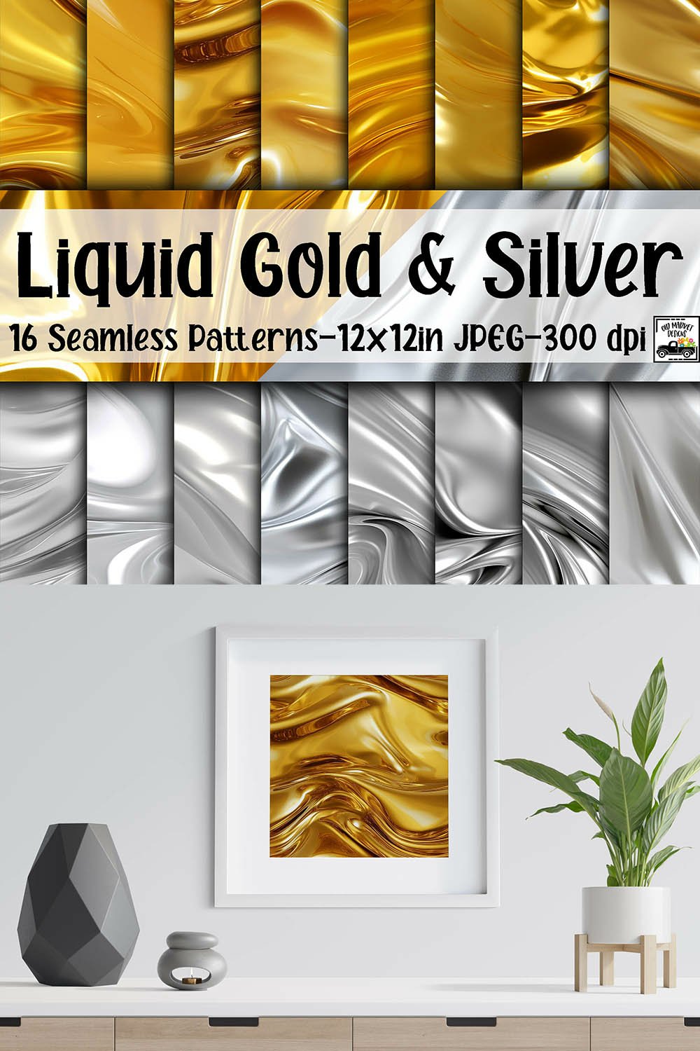 Liquid Gold and Silver Digital Paper