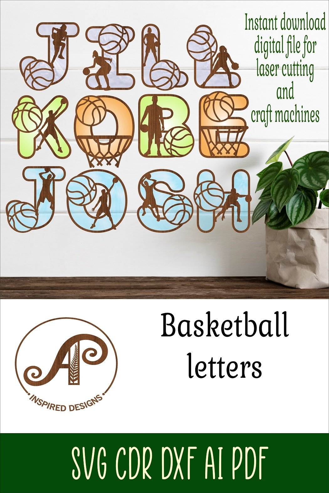 Basketball letters alphabet set. 112 layered letters.