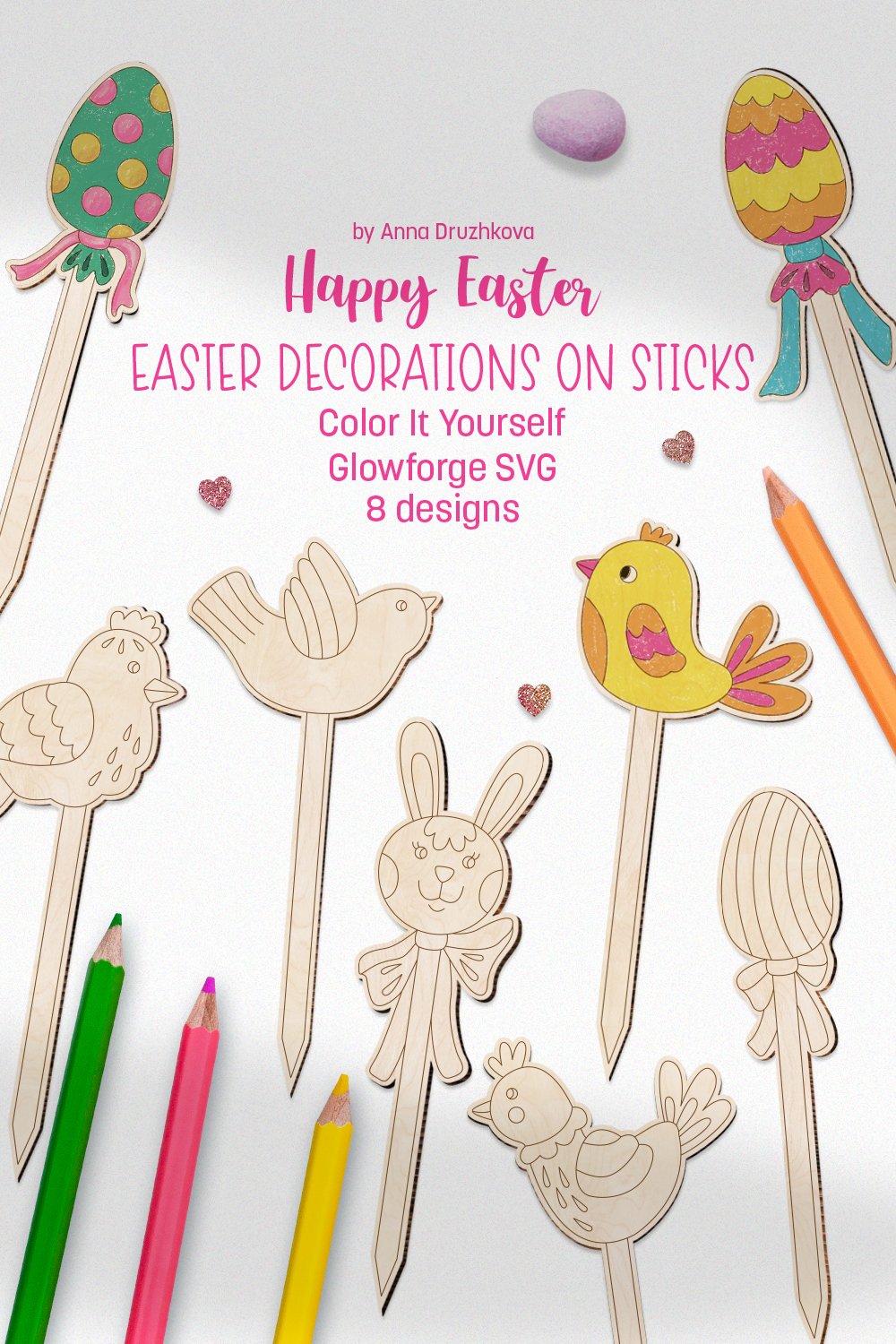 Easter Decorations on sticks