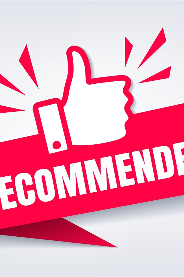 Recommended with thumb up sign