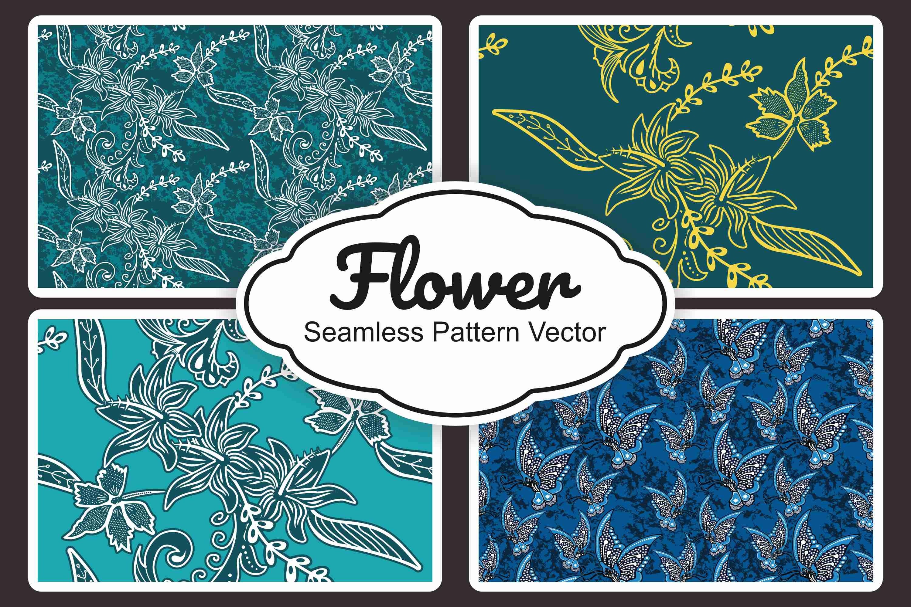 3 collection floral Seamless Pattern Vector